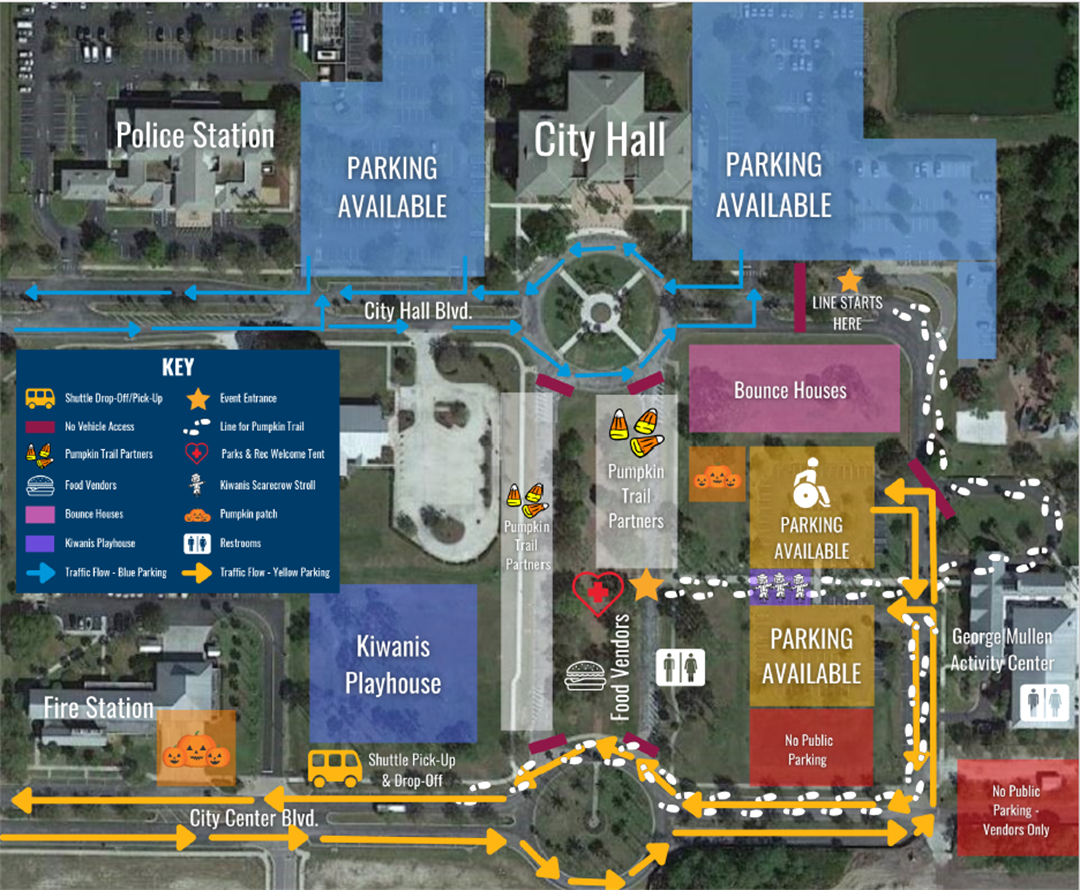 Traffic plan for 2024 Trick or Treat at City Center - North Port, FL