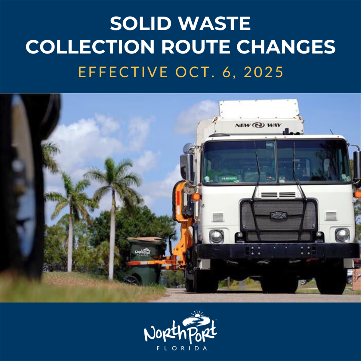 Several Solid Waste route changes to begin Oct. 6 - North Port, FL